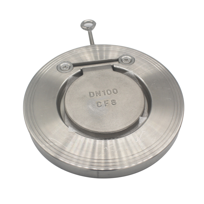 304不锈钢H74W-16P止回阀薄型水管对夹式逆止单向阀蝶式316DN5080_虎窝淘