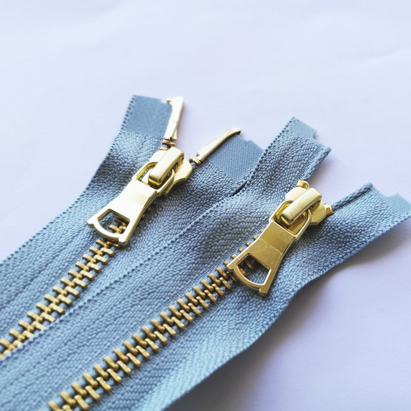 YKK5号双头金铜齿长款羽绒服夹克服装辅料拉链暗红色外套66厘米cm_虎窝淘