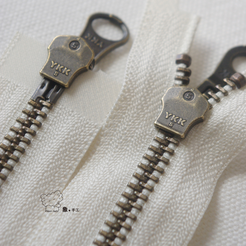 70-120厘米YKK5号古铜双头开口长拉链外套皮衣夹克羽绒棉服裝配件_虎窝淘