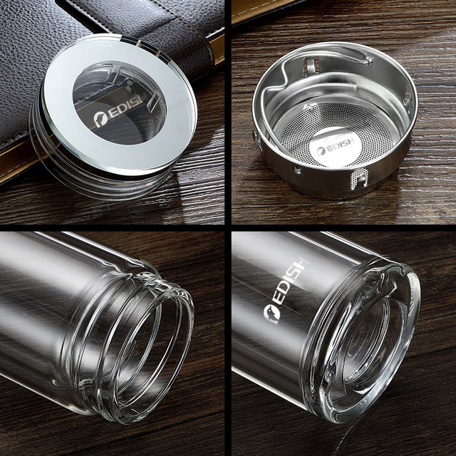 One drop of water EDISH double-layer glass cup thickened high-end ...