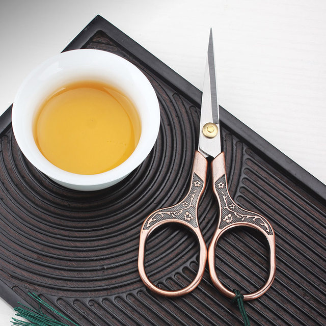 Retro Japanese tea bag scissors, crane-shaped tea bag packaging ...