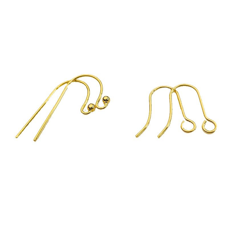 防过敏18k真金保色款耳钩手工diy耳环饰品U配件微钩耳挂自制材料_虎窝淘