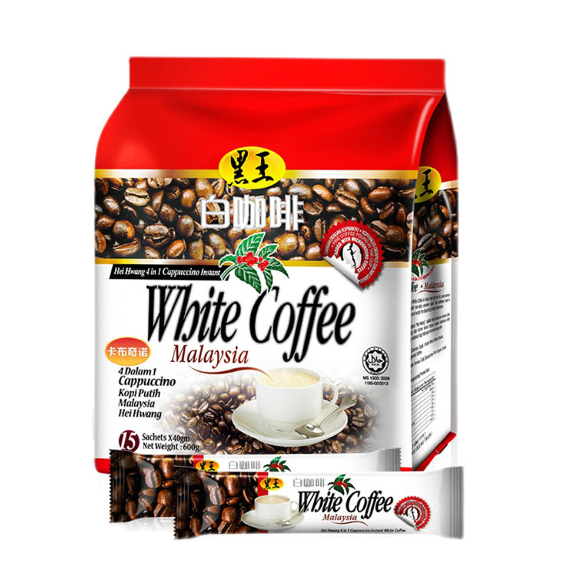 马来西亚原装进口黑王白咖啡三合一特浓585g袋装香浓提神咖啡15条_虎窝淘