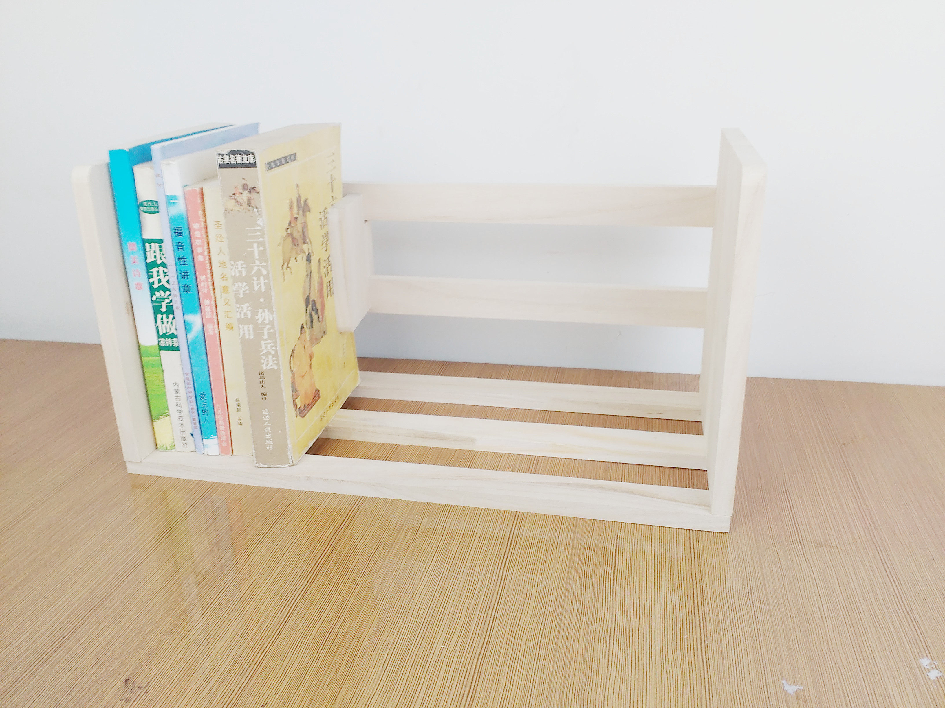 书架简易桌上学生用创意桌面实木置物架儿童书架立书柜收纳可移动_虎窝淘