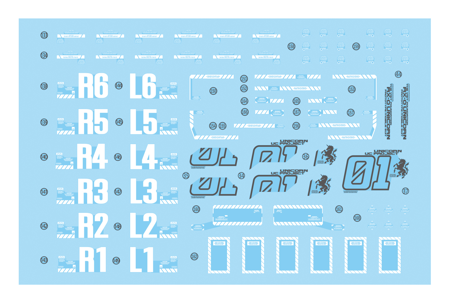 包邮雪焰工作室 MGEX 63独角兽高达Ver.Ka高精度荧光版水贴_虎窝淘