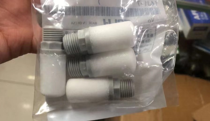 SMC型白色塑料消声器迷你消声器AN103-01电磁阀消声器1分AN10-01_虎窝淘