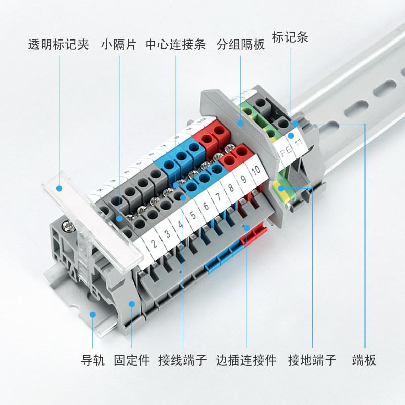 UK2.5B接线端子排导轨式电压端子2.5平方电线UK接线端子板UK2.5N_虎窝淘