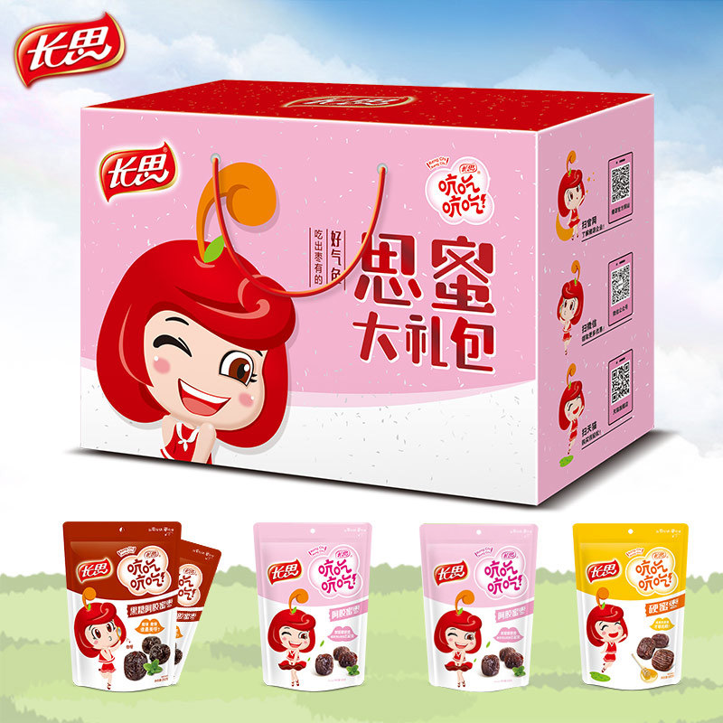 长思思蜜零食大礼包1900g红枣礼盒包棕阿胶枣送女友长辈端午礼包_虎窝淘