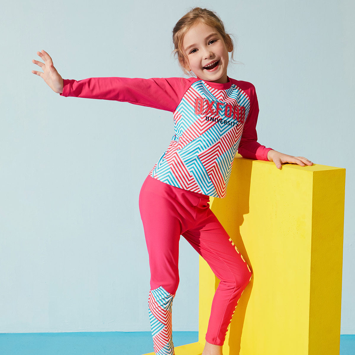 TNZI天姿儿童分体长袖泳衣儿童游泳装潜水服冲浪服大童户外女童装_虎窝淘