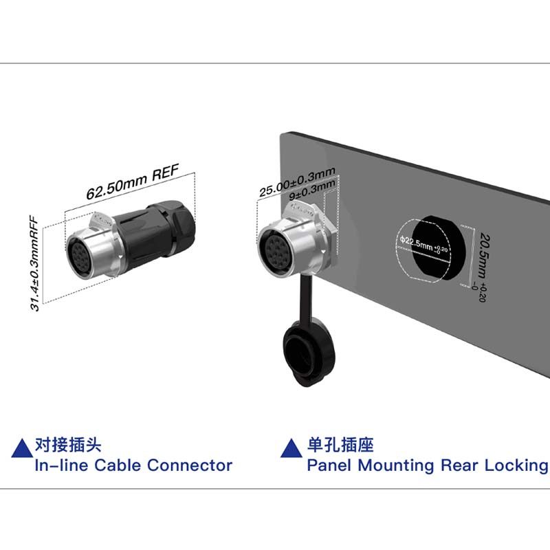 CNLINKO防水航空插头LP-20-C12PE-01-022 J12SX-03-401A12芯4孔座_虎窝淘