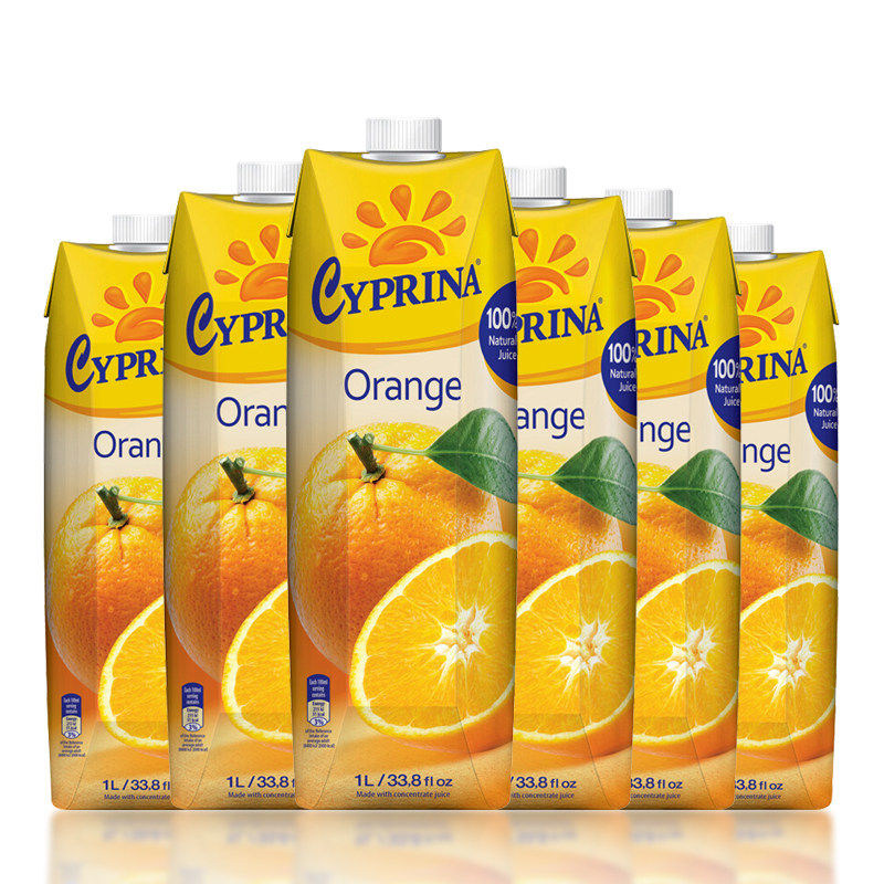 Cyprina塞浦丽娜橙汁果汁饮料1Lx12盒装整箱家用生日婚宴多省包邮_虎窝淘