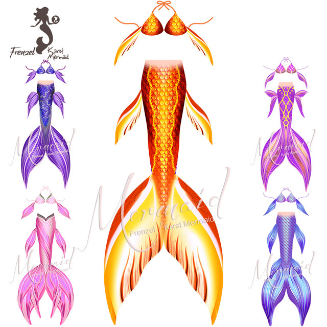 FRENZEL Mermaid Tail Swimsuit Aquarium Performance Fish Skin Diving ...
