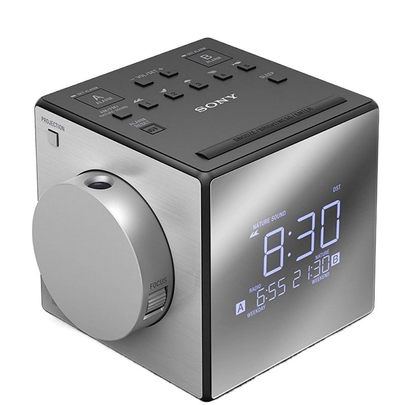 欧美邮购SONY索尼ICF-C1PJ镭射投影时钟收音机电子钟玻璃桌面闹钟_虎窝淘