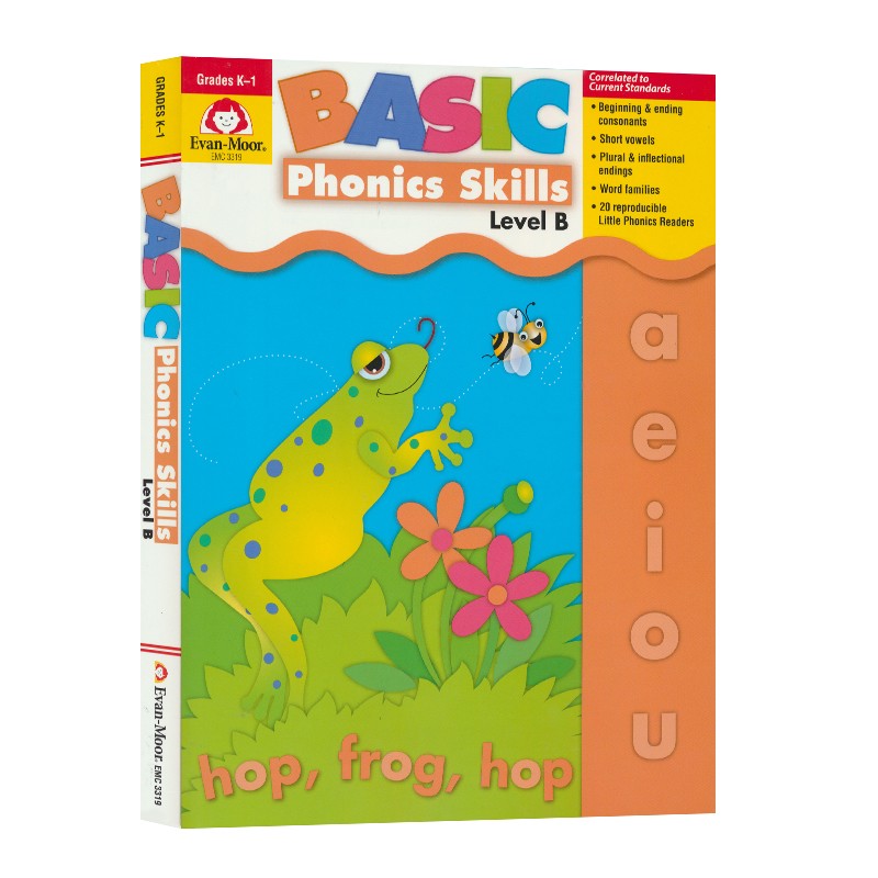 Evan Moor Basic Phonics Skills Level ABC美国加州基础练习自然拼读系列ABC阶3册儿童英语零基础自学幼儿 ...