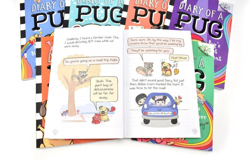 学乐大树系列 Diary of A Pug哈巴狗日记7册 Branches英语全彩桥梁书 Pug Blasts off Pug's Got ...