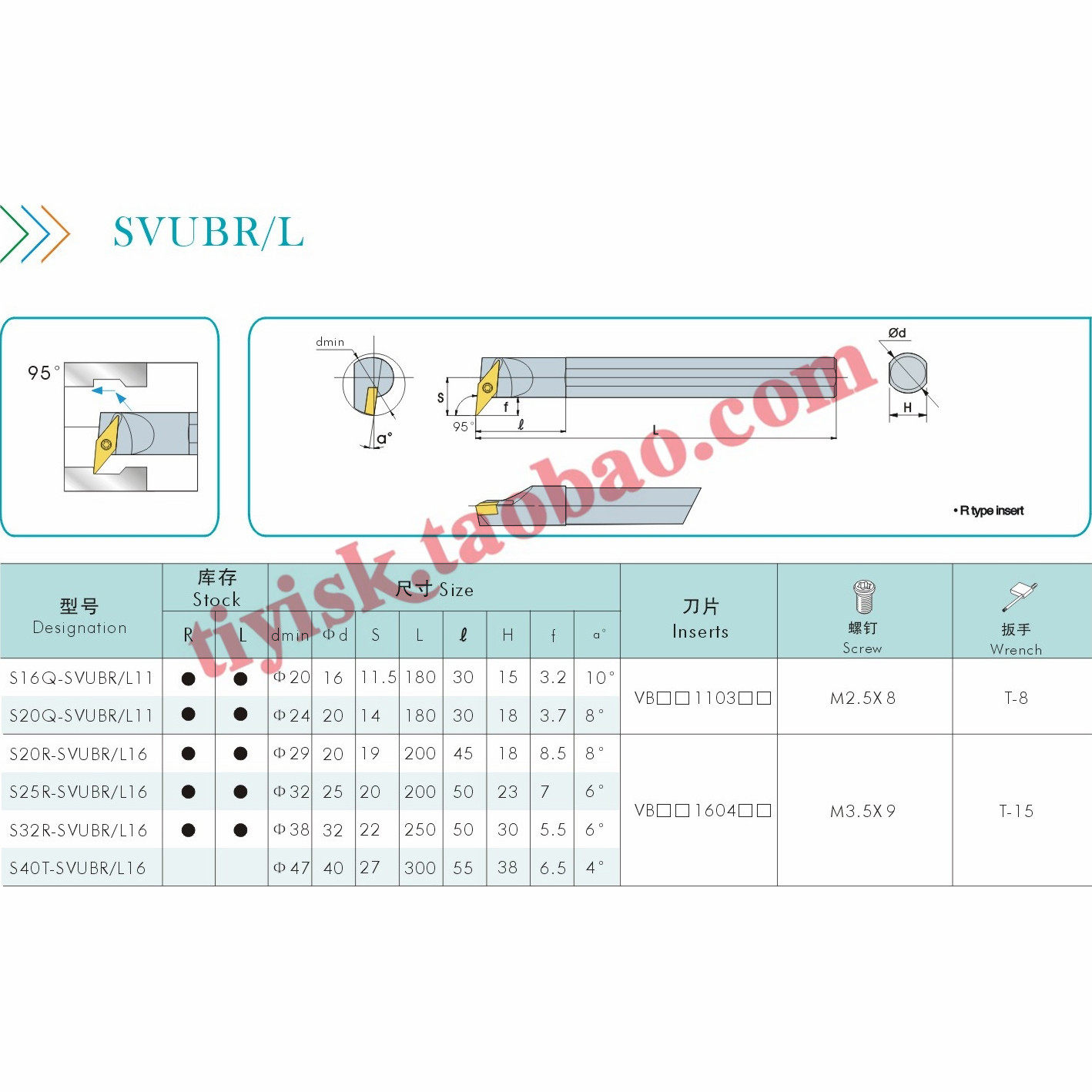 三韩刀杆数控车刀S16Q S20Q-SVUBR/L11 S20Q S25R S32S-SVUBR/L16_虎窝淘