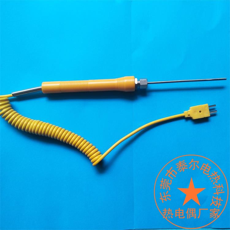 铠装热电偶探头温度传感器WRNK-191探针手持式小手柄热电偶