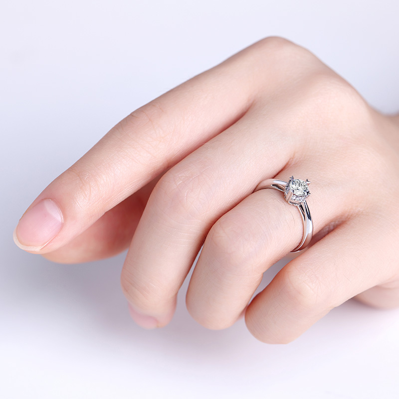 【豪华戒托】珂兰 18K金PT950铂金戒托钻戒结婚订婚戒女连理_虎窝淘