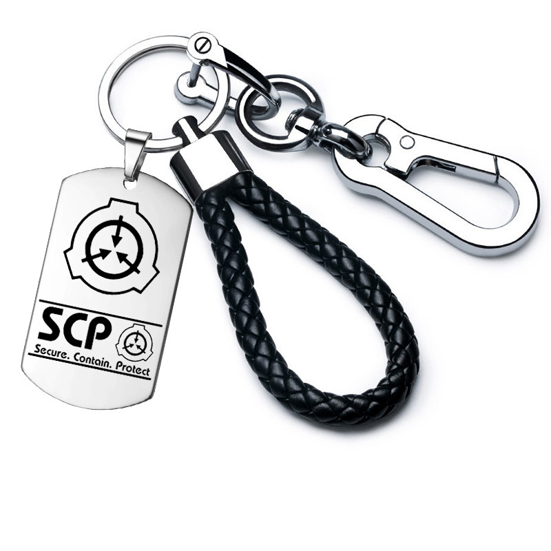 SCP军牌基金会周边不锈钢项链机动特遣队装备吊坠钥匙扣方牌挂件_虎窝淘
