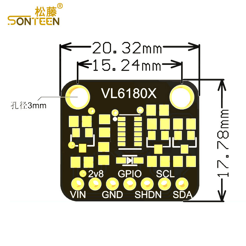 VL6180X近距离感测器光学测距环境光线传感器手势识别开发板_虎窝淘