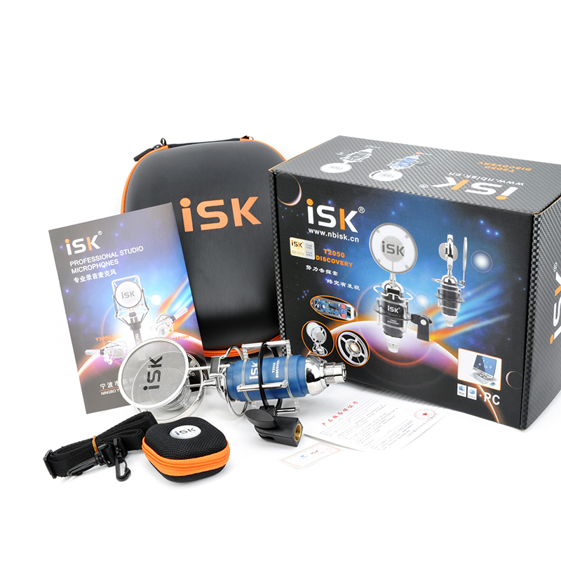 包邮ISK T2050小奶瓶电容麦克风网络K歌电脑录音话筒主播YY喊麦_虎窝淘