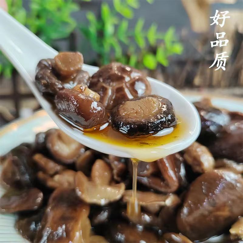 酒店冷盘凉拌菜美味油焖珍珠香菇开袋即食特色小菜酱菜下饭菜208g_虎窝淘