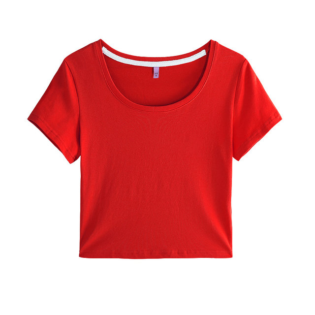 Summer 2025 new white T-shirt for women's short high waist short sleeve ...