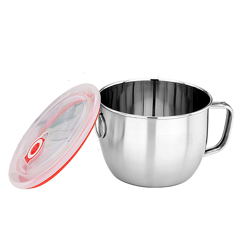 泡面杯304不锈钢快餐杯大容量餐饭盒带盖密封成人泡面碗饭缸1.3L_虎窝淘