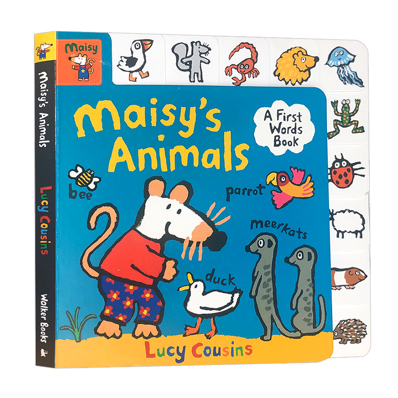 Maisy's Animals: A First Words Book小鼠波波动物单词认知纸板书进口原版英文书籍_虎窝淘