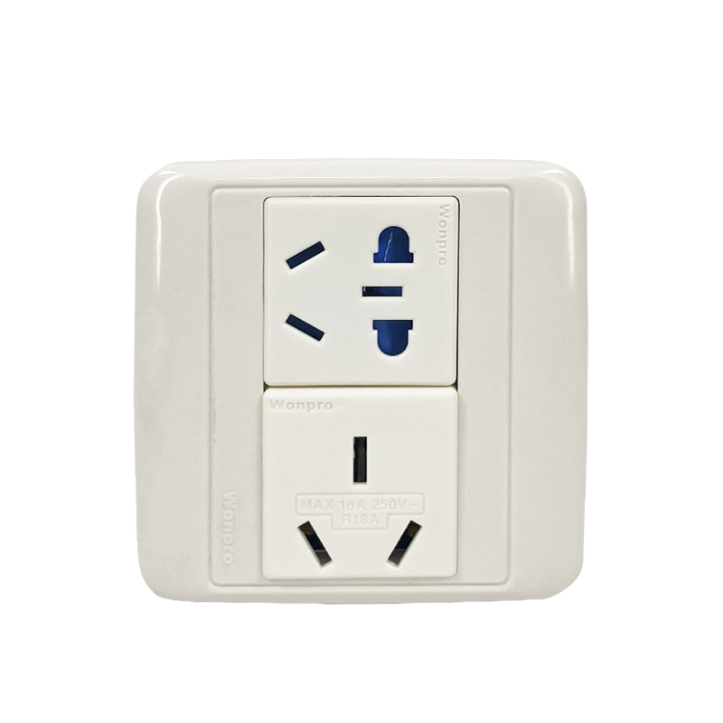 Wonpro稳不落86型热水器空调极16A+10A六孔两位三插墙壁插座面板_虎窝淘