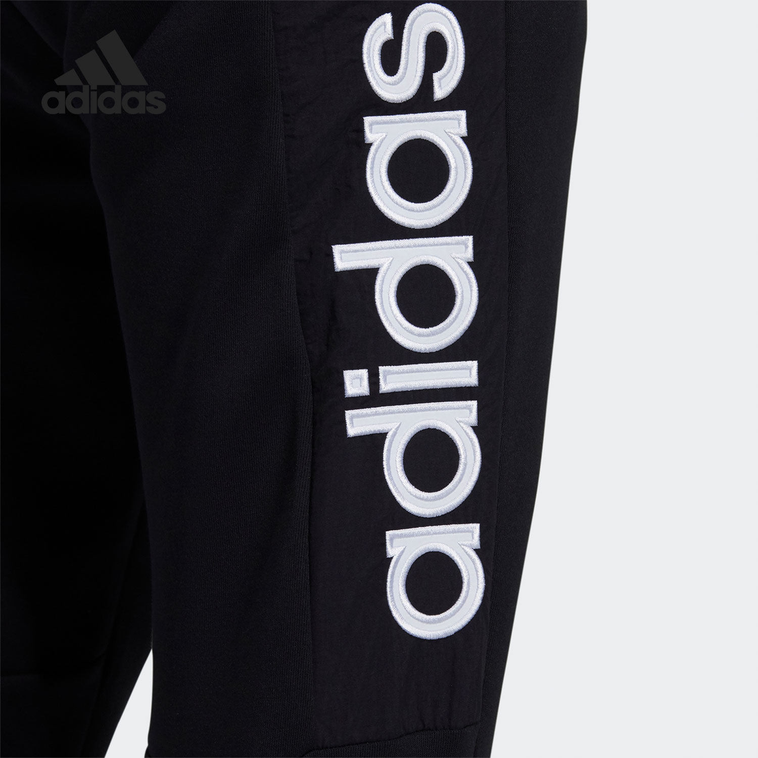 Adidas/阿迪达斯黑男子休闲户外跑步透气收口针织运动长裤GP5681_虎窝淘