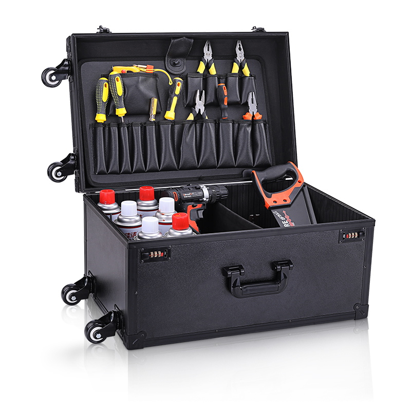 博瑞铝合金多功能拉杆工具箱花园林绿化修剪工具收纳箱金属维修箱_虎窝淘