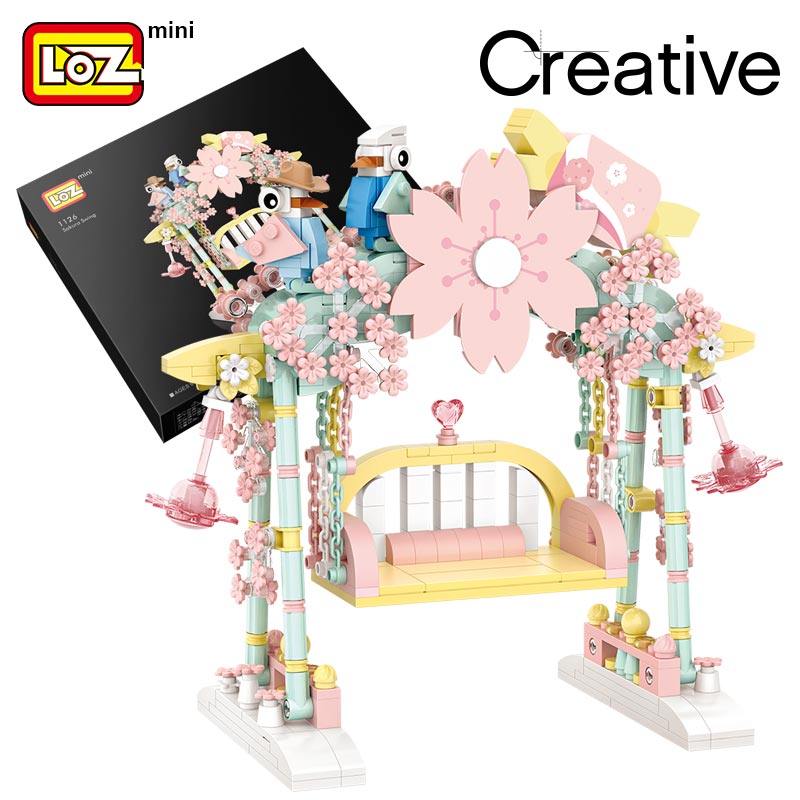 loz小颗粒积木迷你微钻益智玩具浪漫花海秋千626pcs_虎窝淘