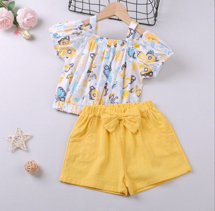 夏2023女童短袖套装婴幼儿夏装中小童短裙女宝宝上衣短裤两件套_虎窝淘