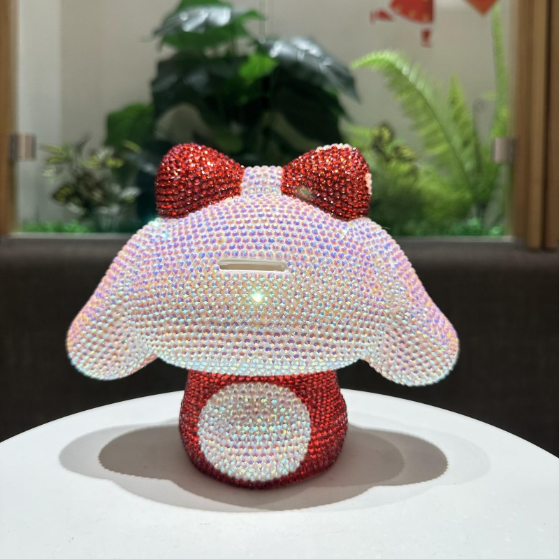 玉桂狗贴钻粘钻娃娃涂色搪胶储蓄罐手工diy玩具涂色月桂狗存钱罐_虎窝淘