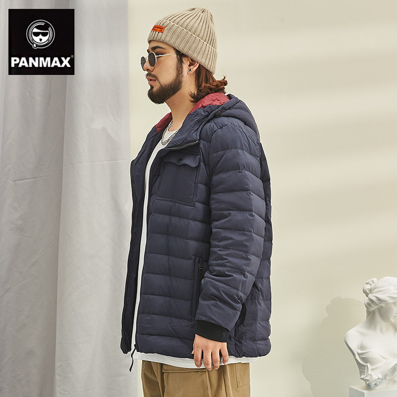 【MID】PANMAX羽绒服男潮牌轻薄羽绒衣短款撞色连帽冬装外套男_虎窝淘