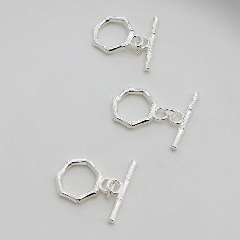 银色保色14K配件IQ扣项手链扣OT扣13mm竹节连接收尾diy饰品配扣头_虎窝淘