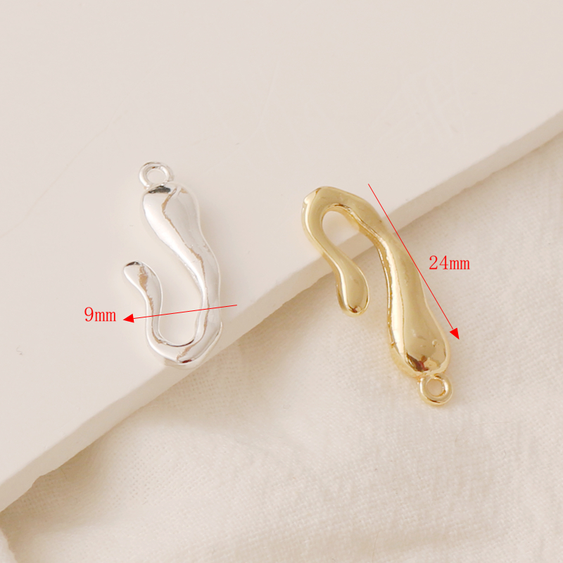 14K银色保色素款连接问号吊坠手链项链挂钩diy饰品手工材料配件_虎窝淘