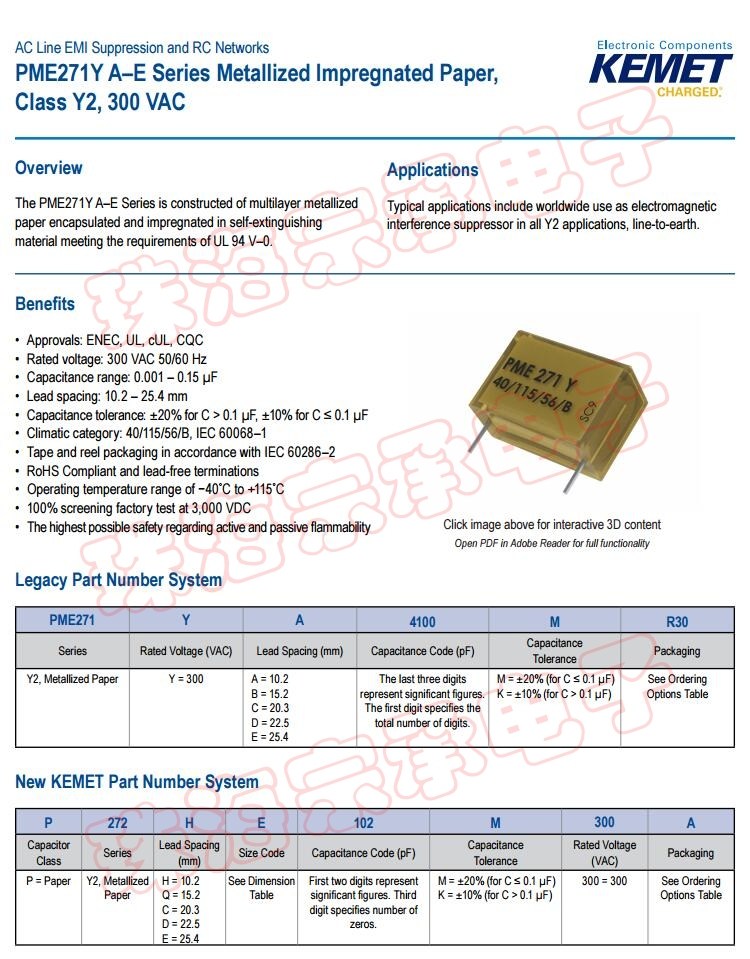 进口芬兰 2200pF 300VAC RIFA PME271Y 2n2 Y2安规电容 0.0022uF_虎窝淘
