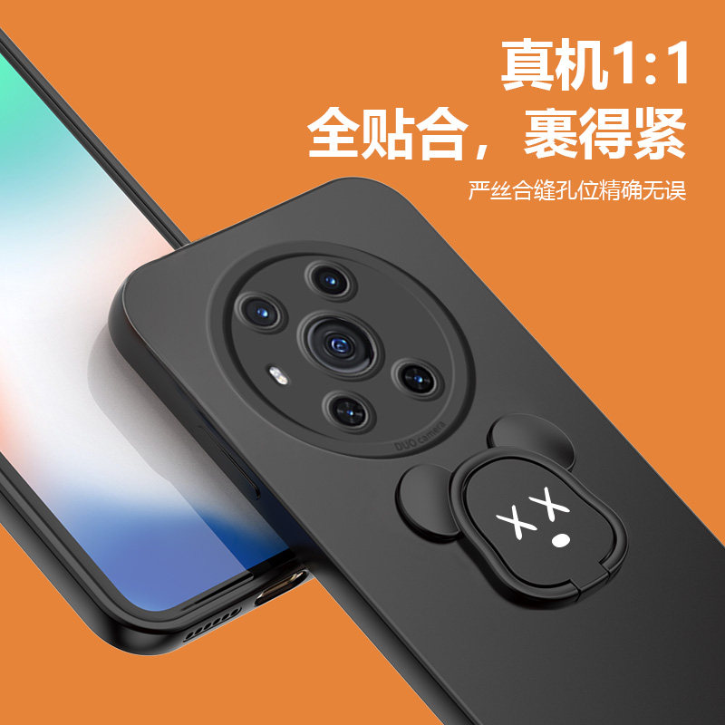 适用于华为荣耀magic3手机壳新款液态硅胶荣耀magic3pro全包防摔男女款超薄软壳简约支架高级感保护套_虎窝淘