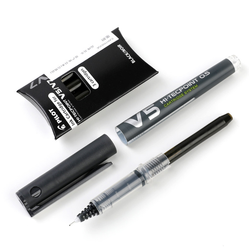 日本Pilot百乐V5升级版可换墨胆BXC-V5中性笔直液式走珠笔学生用签字考试黑色V7墨囊水笔_虎窝淘