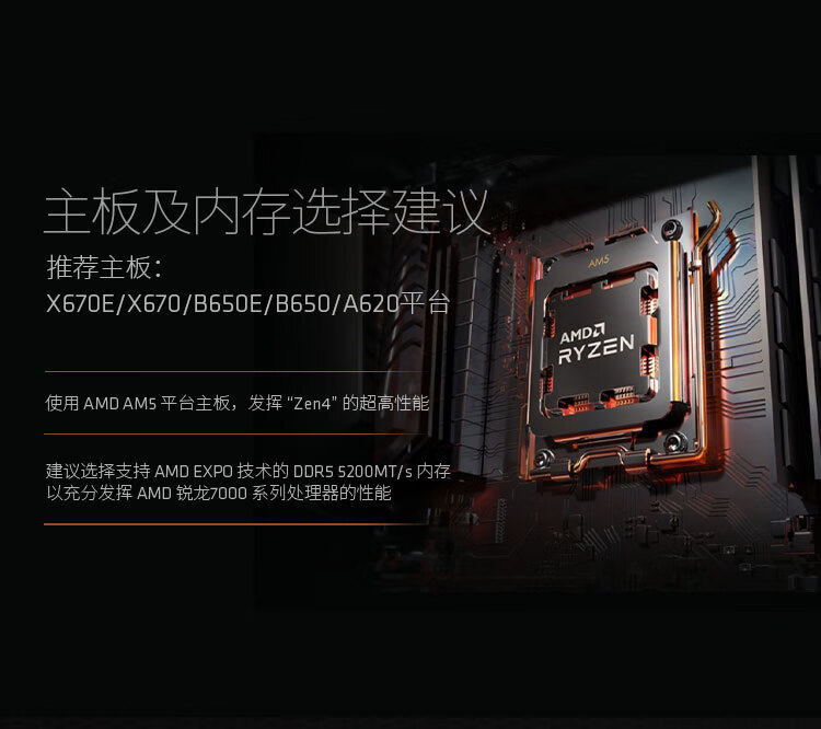 AMD锐龙R5 7500F/R7 7800X3D盒装全新CPU处理器AM5接口支持B650_虎窝淘