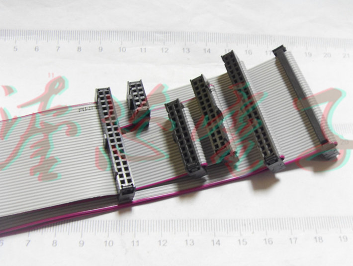 定制FC插头DB头灰排线彩排线FC-6p8p10p20p-64p各长度DIDC延长线_虎窝淘