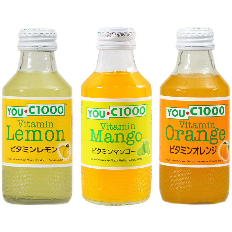 印尼进口优吸YOU·C1000维生素C果汁汽水柠檬/橙汁芒果味碳酸饮料_虎窝淘