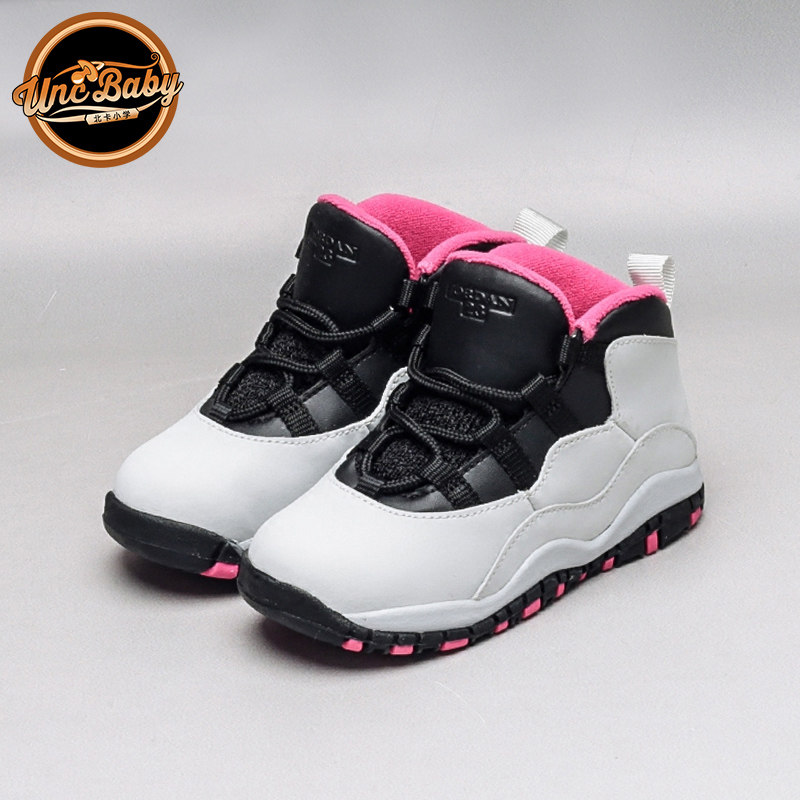 北卡 Air Jordan 10 AJ10黑白粉小中童鞋TDPS 705416-487212-008_虎窝淘