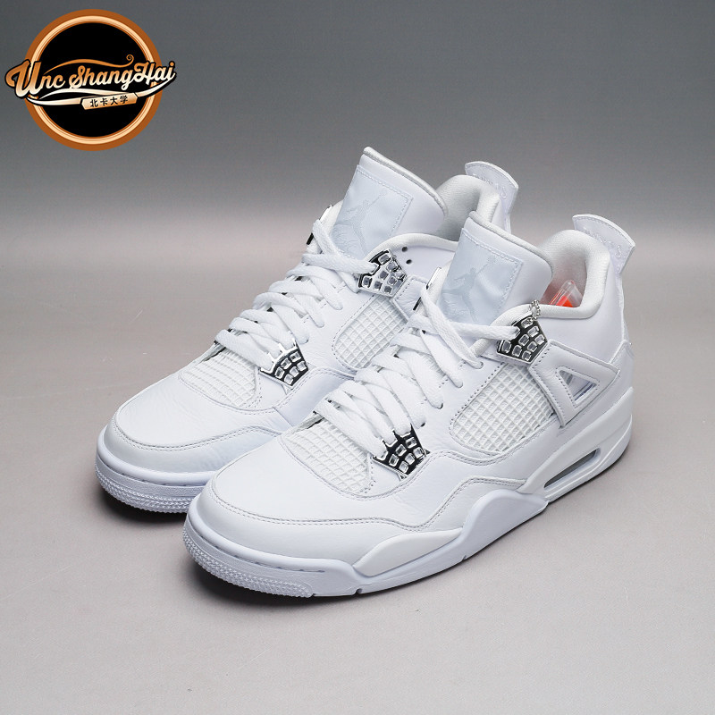 北卡大学 Air Jordan 4 Pure Money AJ4 纯白银 308497-100现货_虎窝淘