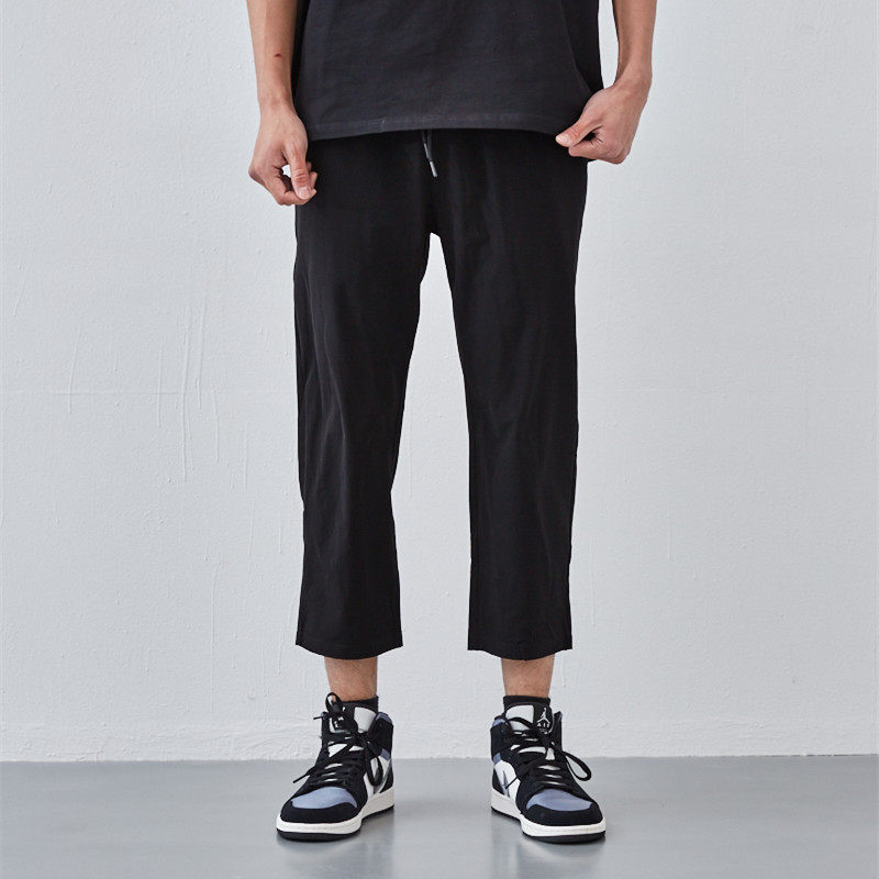 XMXX弹力尼龙超棒质感轻薄柔和亲肤基础简约休闲裤八分裤_虎窝淘