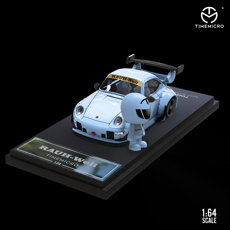 TM1:64 Q版保时捷RWB跑车粉色涂装人偶手办仿真合金微缩汽车模型_虎窝淘