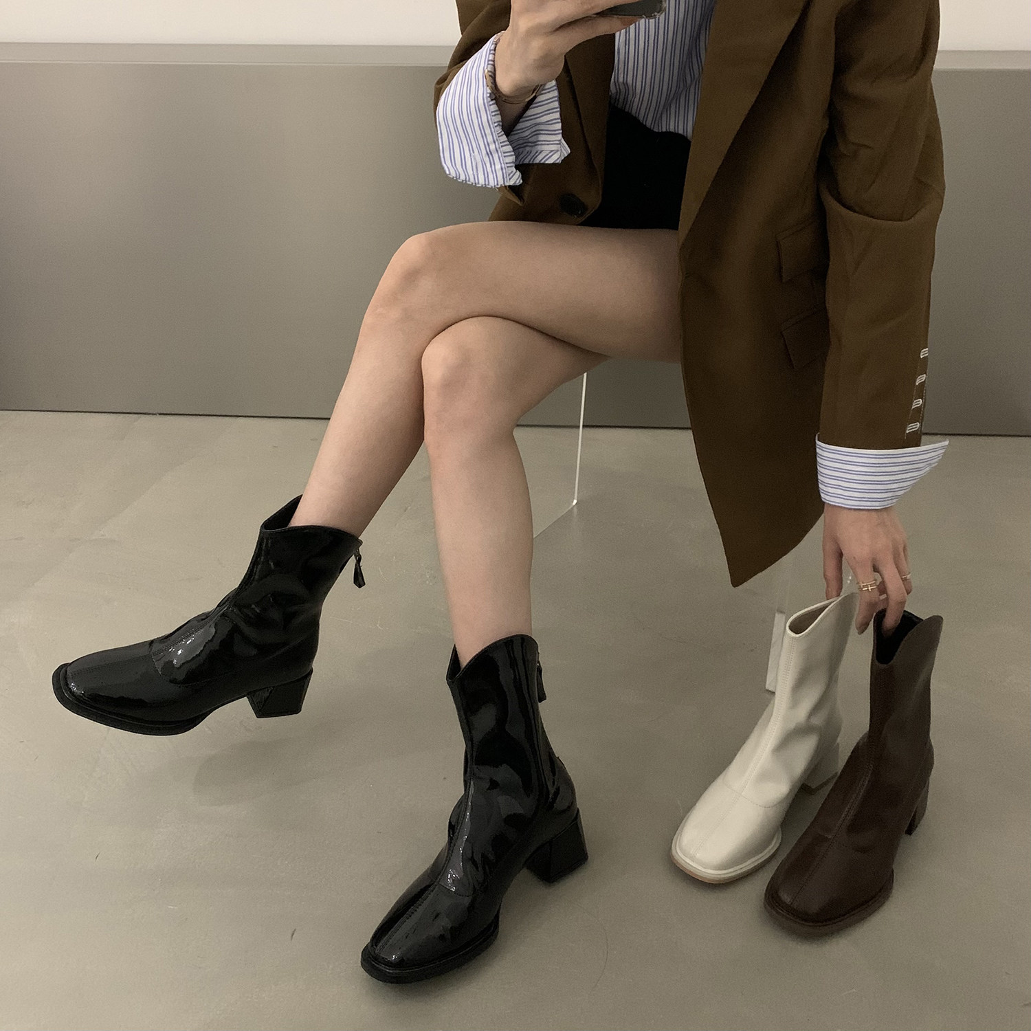 高跟马丁靴瘦瘦切尔西靴子网红鞋子女新款2023年爆款春秋单靴短靴_虎窝淘