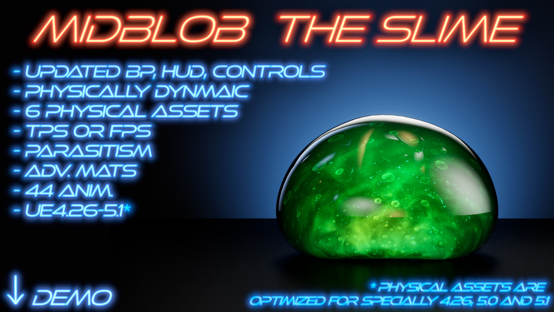 UE5虚幻5 MidBlob the Slime史莱姆粘液角色模型_虎窝淘